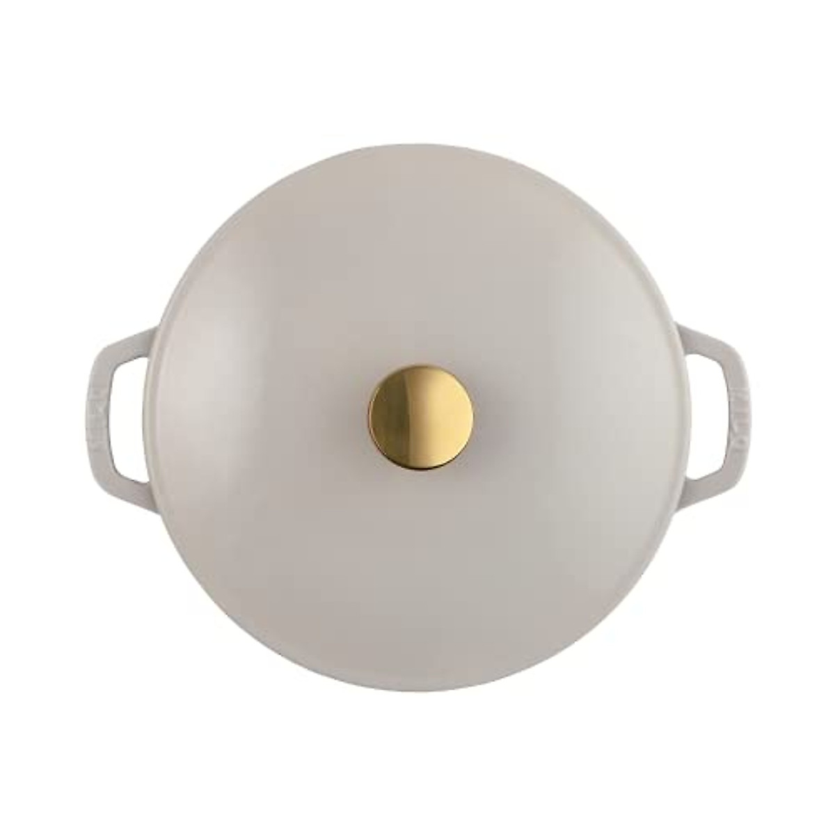 Milo by Kana 5.5-quart Enameled Cast Iron Dutch Oven with Lid | Premium Casserole Cooking Pot | Enamel Coating Inside and Out | Oven Safe and Dishwasher Friendly (Pebble with Gold Knob)