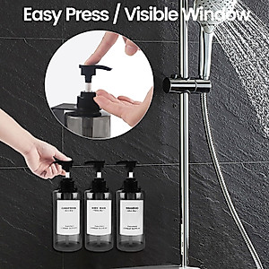 Shampoo and Conditioner Dispenser Shower Soap Dispenser Drill Free Shampoo Dispenser for Shower Wall Shampoo Holder for Shower Wall Shower Soap Dispenser 3 Chamber .16.9fl.oz