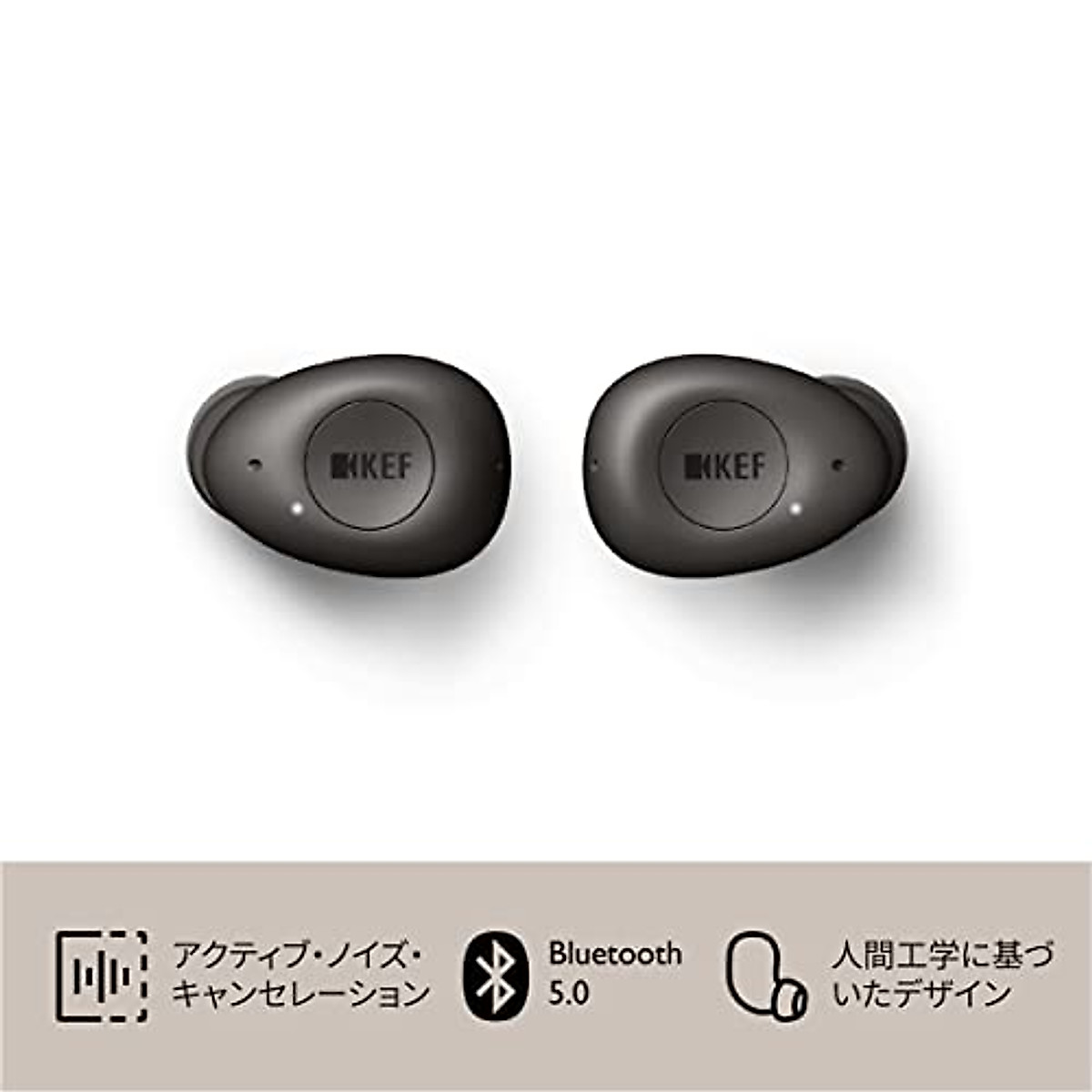 KEF Mu3 Noise Cancelling True Wireless Earphones (Charcoal)