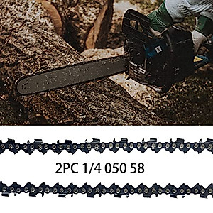 Opuladuo 2PC 10-inch Replacement Chain for Greenworks PS80L210, PS80L00, PS60L210, PS60L00 Pole Saw - 1/4" - .050" - 58 DL
