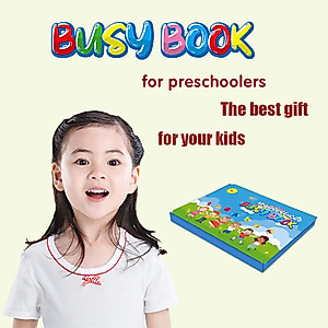 My Preschool Toys Gift for Kids & Toddlers Boy Girls,Reusable Waterproof Busy Book Quiet Book Activity Board Busy Educational Learning Toys Work Book(16 Themes-Style D)