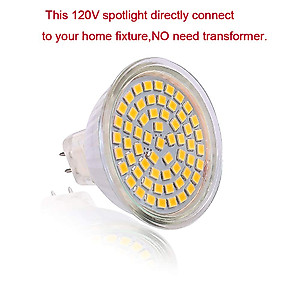 ukzboss MR16 120V 5W led spot Light Bulb GU5.3 Base 110V 130V led Light lamp Bulb 2800-3000K Warm White Soft White Equivalent to 50W Halogen Bulb for Landscape Flood Track Lighting (Warm White 6PCS)