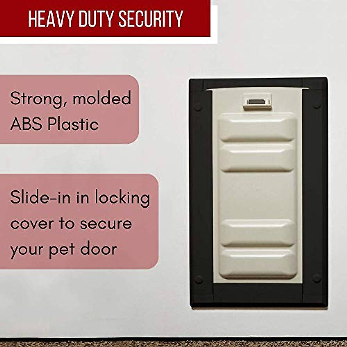 Endura Flap Single Flap Pet Door for Doors | All-Weather Insulated Flap | Durable Aluminum Frame with Secure Locking Cover | Interior and Exterior Door Installations | Black, Large, Single Flap