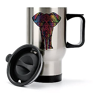 Elephant Logo 14 Oz Travel Coffee Mug Stainless Steel Vacuum Insulated Cup with Lid