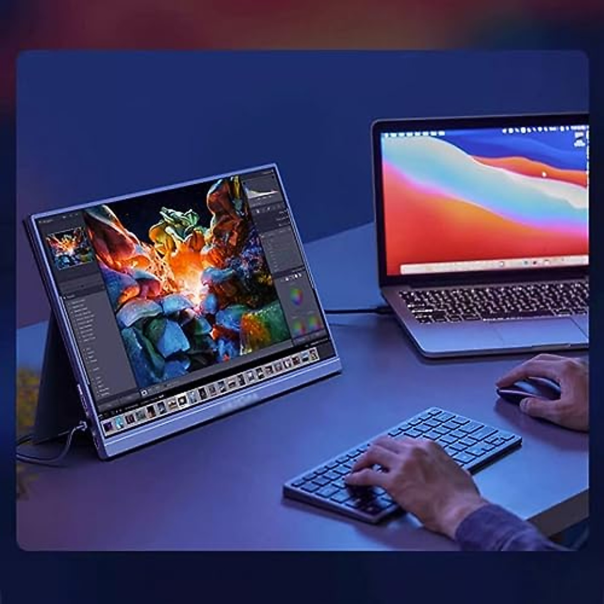 Portable Monitor for Laptop 15.6-inch IPS 144HZ Cell Phone External Screen Laptop Expansion Screen Gaming Machine Sub-Screen Multi-Function Sub-Screen Portable Monitor