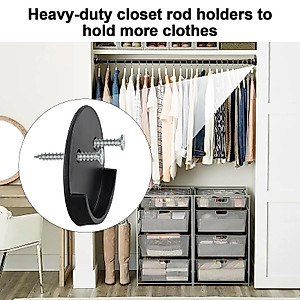 Closet Rod - 29-45 inch Adjustable Closets Rod for Hanging Clothes, Heavy Duty Closet Hanging Rod with Brackets, Space Saving Closet Bar for Hanging Clothes, Drilling or Adhesive Mount
