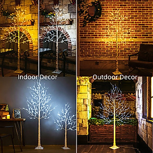 ZHOUDUIDUI Lighted Birch Tree, 6ft 96LED Birch Tree Lights,Artificial Twig Tree Light 9Modes Timer for Indoor Outdoor Christmas Halloween Easter Tree Home Party Wedding Decor,Warm & Cool White
