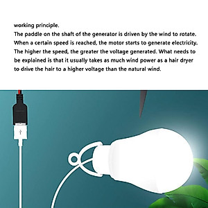 Mini Wind Power Generator With 5W USB Bulb DIY Wind Turbine Model Set Kits Teaching Tool ABS Plastic Mini Wind Turbine (Color : 1 Set) (Color : USB cable 1 meter 5w light bulb)