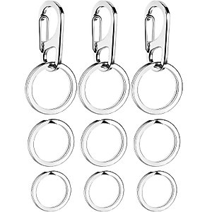 JOVITEC 3 Sets Dog Tag Clip Dog ID Tag with Rings Holder for Dogs and Cats Collars Harnesses