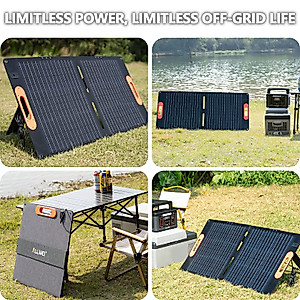 ALLWEI 300W Portable Power Station with 1 * 100W Solar Panel Included, Solar Generator 280Wh, PD60W USB, DC AC Outlet, Home Battery Backup for Camping Outdoor RV Trip Hunting Blackout CPAP
