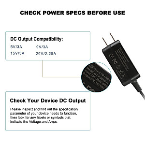 45W USB-C AC Charger for Dell XPS 12 XPS 13 9360 9370 9333 9380 14 7437 Latitude 7275 7370 5175 5285 5290-2in1 7390-2in1 Series Laptop 332-1827 LA45NM150 Portable Power Supply