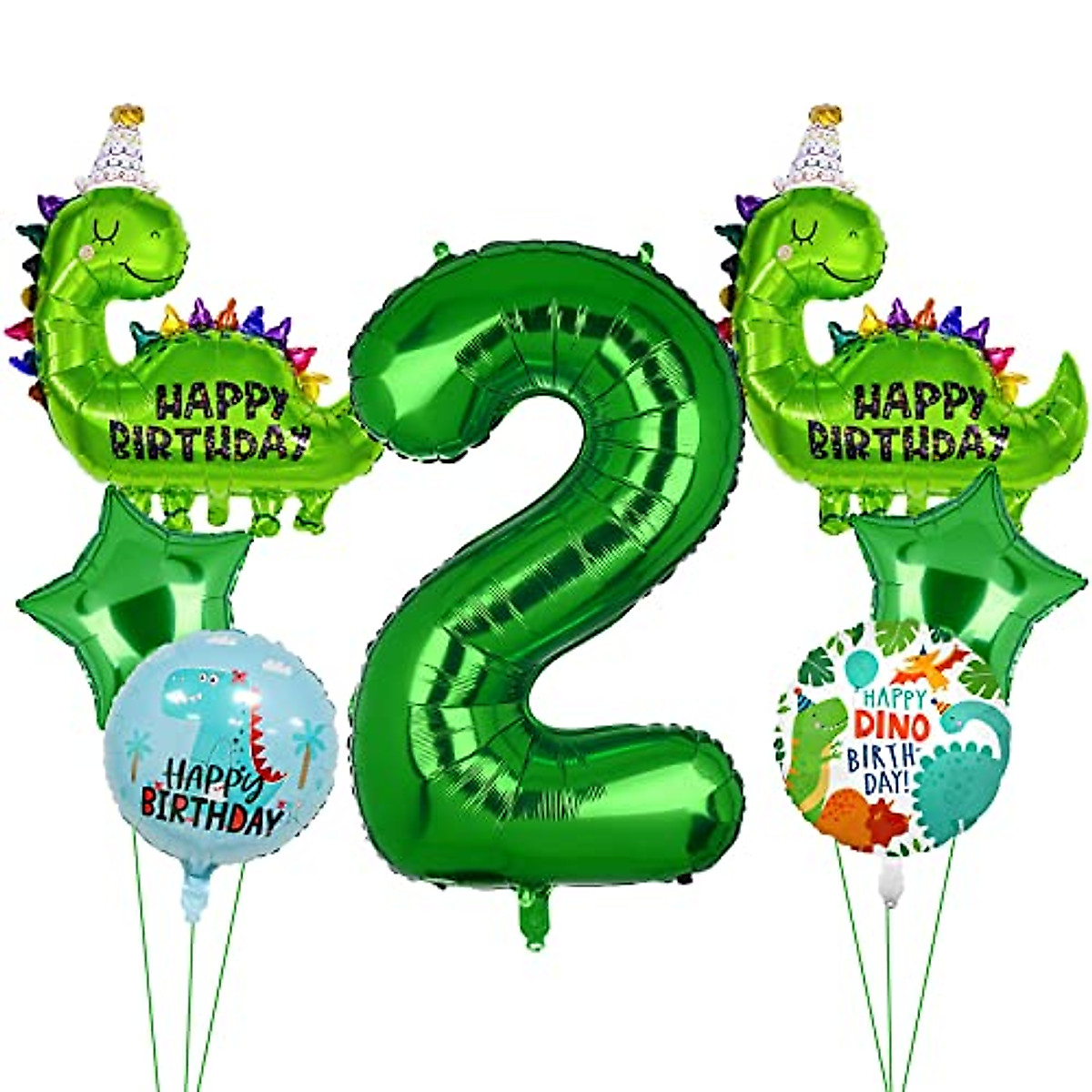 7pcs Dinosaur Balloons, Dinosaur Birthday Number Mylar Foil Balloon Dinosaur Party Party Supplies Dinosaur Birthday Decorations(2nd)