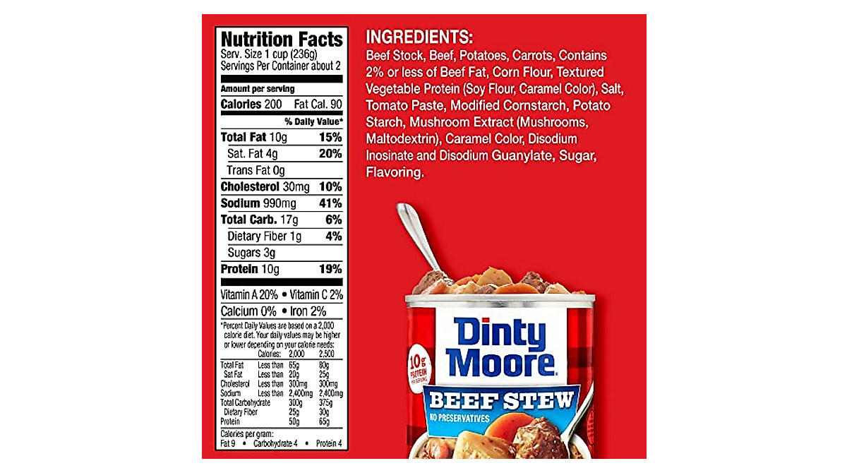 DINTY MOORE Beef Stew: Hearty & Ready-to-Eat 20 Oz Can
