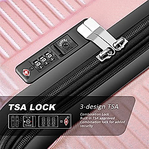 24 Inch Luggage PC+ABS Hardshell Suitcases with Spinner Wheels TSA Lock for Travel, Check-in.