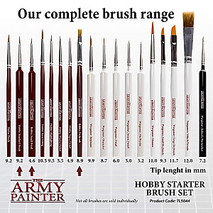 The Army Painter Hobby Brush Starter Set -Miniature Small Paint Brush Set of 3 Acrylic Paint Brushes-Includes Drybrush, Standard Model Paint Brush & Detail Fine Tip Paint Brush for Acrylic Painting