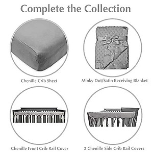 American Baby Company Heavenly Soft Chenille Fitted Crib Sheet 28" x 52", Warm and Cozy Neutral Chenille Sheet, Steel Gray, for Boys and Girls, Fits Crib and Toddler Bed mattresses