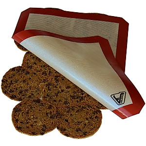 Silicone Baking Mat - Set of 2 Half Sheet (Thick & Large 11 5/8" x 16 1/2") - Non Stick Silicon Liner for Bake Pans & Rolling - Macaron/Pastry/Cookie/Bun/Bread Making - Professional Grade Nonstick