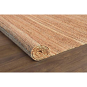 Antep Rugs Natural 8x10 Indoor Hand Woven Fiber Jute Area Rug (Natural, 7'10" x 10')