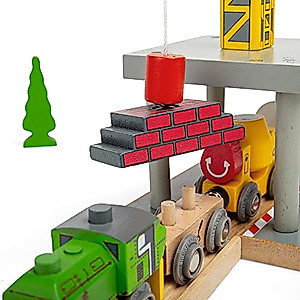 Bigjigs Rail Magnetic Big Yellow Crane - Other Major Wooden Rail Brands are Compatible