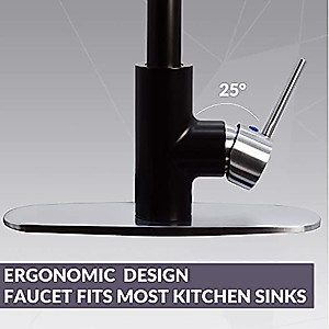 Westbrass KS18A-1220 21" Commercial Kitchen Faucet with Dual Function Open Coil Pull Down Sprayer and 1-Lever Handle, Oil Rubbed Bronze/Stainless Steel