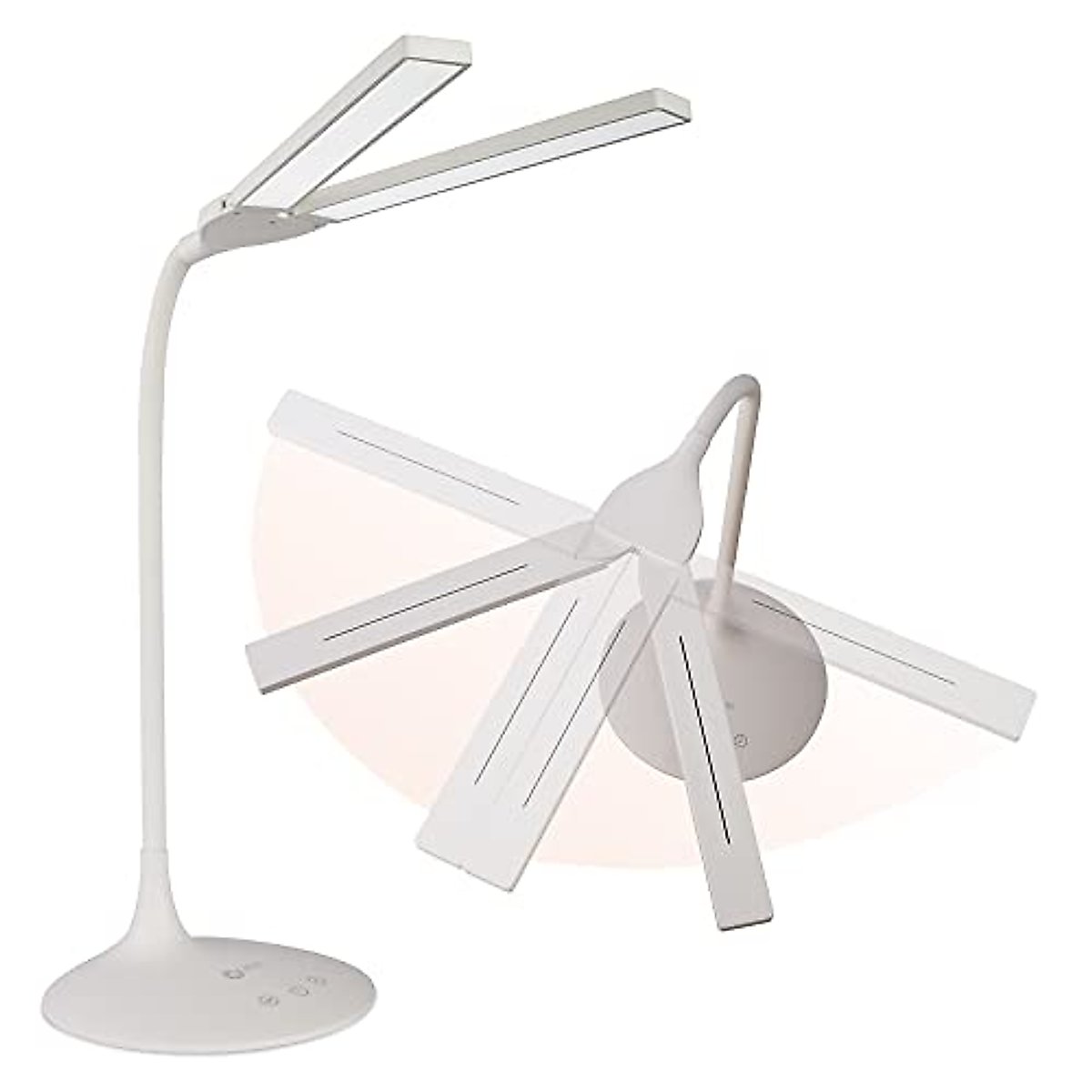 OttLite Pivot LED Desk Lamp, Dual Shade Desk - 3 Color Temperature Modes, Auto Shut-Off Timer, Adjustable Neck & Touch Activated Controls - Crafting, Sewing, & Studying