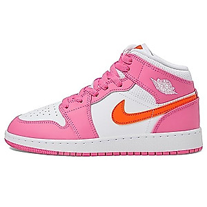 Jordan Boy's Air Jordan 1 Mid (Big Kid) Pinksicle/Safety Orange/White 6.5 Big Kid M
