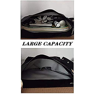 Canvas Crossbody Bag Casual Handbags Work Travel Bag Hobo Bag Shoulder Tote Purse Shopping Bag For Women Girls（Black）