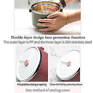 SANQIAHOME 2 Tier Stackable Stainless Steel Lunch Box Sealed(green, 2 layers)