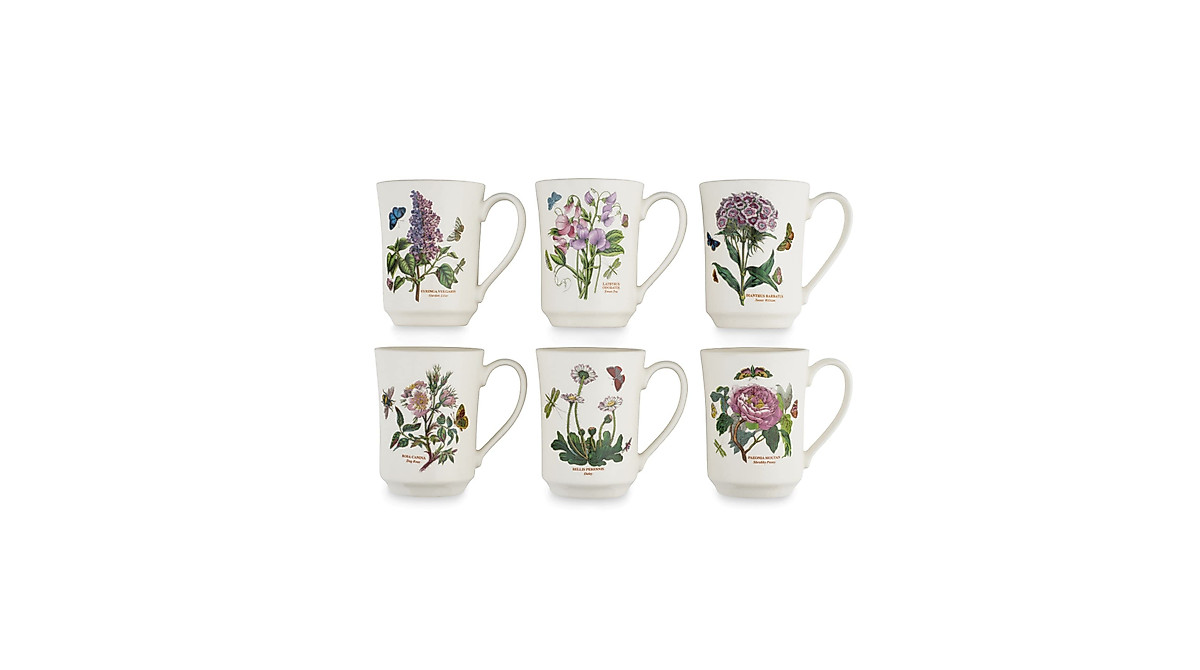 Portmeirion Botanic Garden 14 oz Mug Set of 6 | Elegant Floral Design