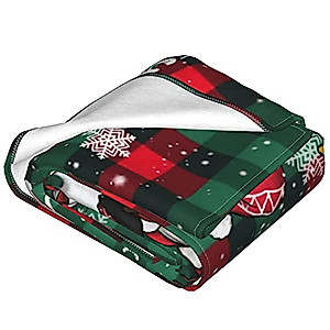 Merry Christmas Flannel Throw Blankets Merry Winter Snowflakes Bed Blanket 60"x50"