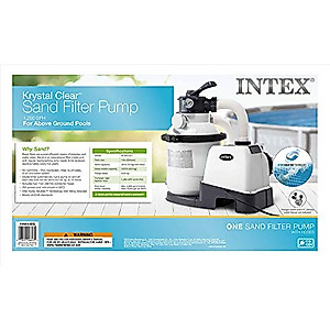 Intex Krystal Clear Sand Filter Pump for Above Ground Pools, 10-inch, 110-120V with GFCI & HydroTools by Swimline Floating Mini Tablet Spa Chemical Dispenser