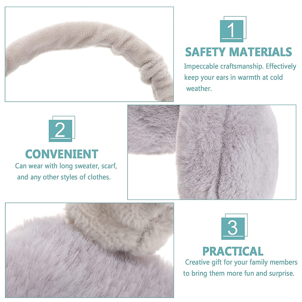 MAGICLULU Winter Ear Covers Faux Warm Earmuffs Headbands for Kids Faux Furry Ear Muffs Kids Headband Ear Muffs for Kids Earmuffs Plush Ear Warmer Windproof Ear Warmer Ear Headband