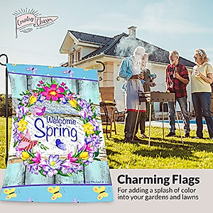 Seasonal Garden Flags Set of 10 12x18 Inch Double Sided Yard Flag Pack with Anti-Wind Clip and Stopper Outdoor Decorative Holiday Flags Small Spring Welcome Easter Banners for Outside