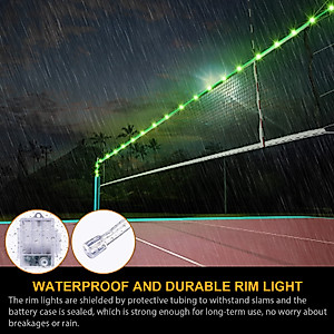 Eliteemo LED Badminton Pickleball Net Light, 17Ft Remote Control LED Rim Lights, 16 Color Change, A Good Addition for Playing Junior Tennis, Kids Volleyball, and Backyard Games(Net not Included)