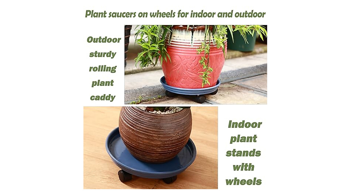 Heavy-Duty 6-Pack Plant Caddy with Wheels for Indoor & Outdoor Use