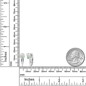 Gem Stone King 925 Sterling Silver Gemstone Birthstone Clip-On Earrings | Drop Earrings for Women | Oval 7X5MM | Gift For Women Mother Bridesmaids