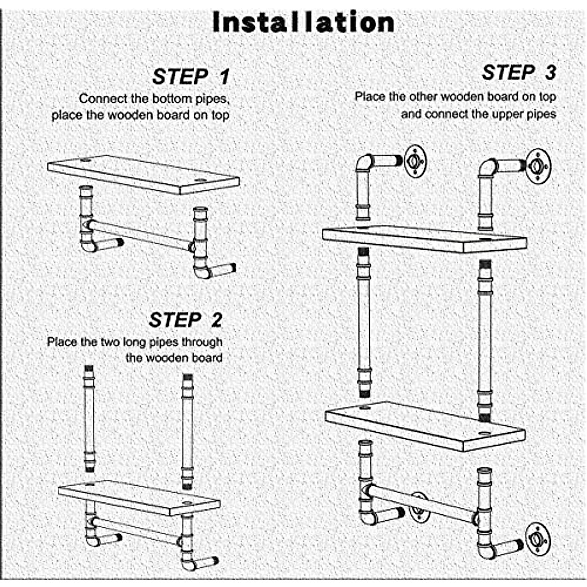 Lengfkus Industrial Pipe Shelving,Iron Pipe Shelves Industrial Bathroom Shelves with Towel bar,24 inch Rustic White Metal Pipe Floating Shelves Pipe Wall Shelf,2 Tier Industrial Shelf Wall Mounted