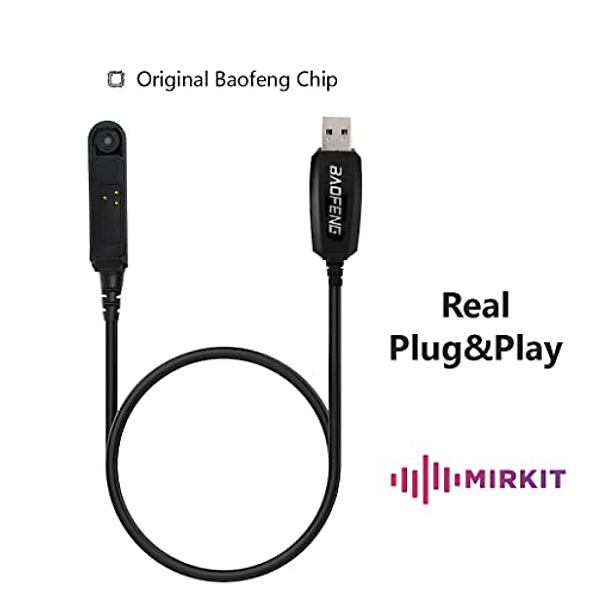 MIRKIT Original Baofeng USB Programming Cable for Baofeng UV-9R BF-9700 A-58 UV-XR UV-5S GT-3WP Plus Handheld ham Radio transceiver Uportable Ham Handheld CB Radio USA Warranty