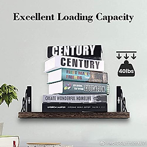 Floating Wall Shelves Set of 3, 16-Inch Solid Wood Floating Shelves Cat Climbing, Wall Mounted Shelf Organizer for Living Room, Bedroom, Kitchen, Bathroom, Office (Carbonized-Brown)