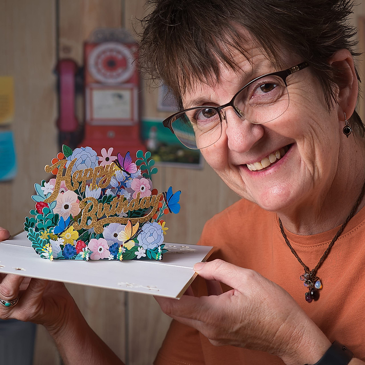 Happy Birthday Pop Up Card by DEVINE Popup Cards | 3D Birthday Card for Mom Dad | Pop Up Greeting Cards | Pop Up Birthday Cards for Women | 3D Cards Love