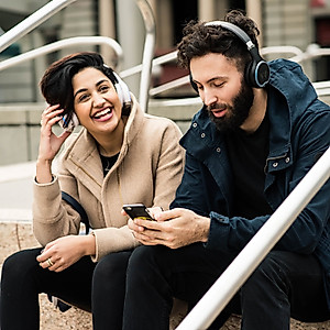 Wearhaus Arc On-Ear Bluetooth Headphones with Wireless Music Sharing, Customizable Color Ring, Touch Controls, Spotify Apple Music Integrated iPhone Android App - White