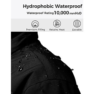 wantdo Girls' Water Resistant Ski Jacket Fleece Winter Snowbaording Coat Charcoal 10-12