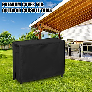 Guisong Outdoor Bar Table Cover, Protective Cover for Outdoor Console Table/Bar Height Table/Metal Outdoor Bar Table/Outside Bar for Patio-48.5" x 16" x 38"