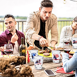 Pekuality Trump Shot Glass 1.5oz-2024 Survived Assassination Shot at Election Rally -Never Surrender - Trump Mug Shot Glass -Small Glass Cups Gift (4 pcs)