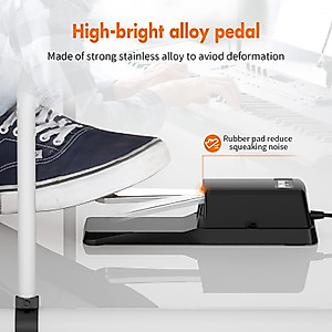 Imelod Digital Piano and Keyboard Sustain Pedal for Yamaha,Roland,Casio,Korg,Behringer,Moog - Universal Foot Pedal Black