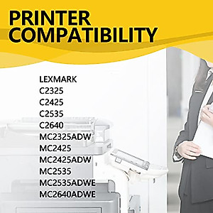 ZHANBO C231HK0 C231HC0 C231HM0 C231HY0 Remanufactured Toner Cartridge High Yield 3,000 Pages Replacement for Lexmark C2325 C2425 C2535 MC2325 MC2425 MC2535 MC2640 Printers