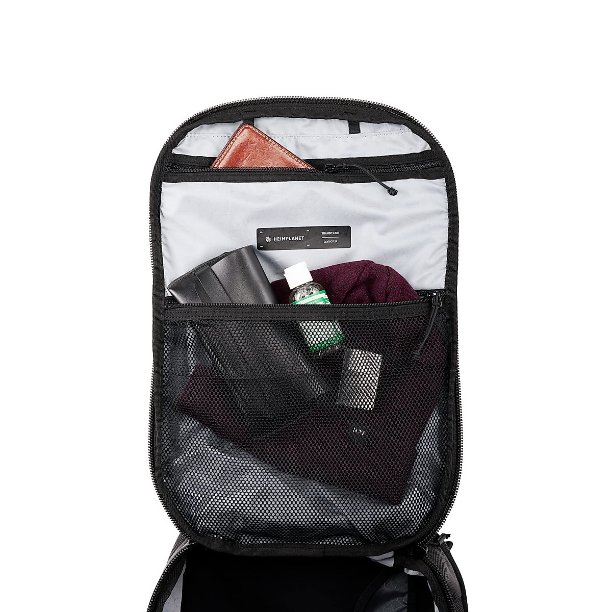 HEIMPLANET Original | Transit Line DAYPACK 24L | Waterproof backpack with laptop compartment and clamshell opening | DYECOSHELL material | Supports 1% for The Planet (Black)