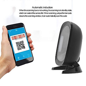 Sonew Hands- QR Barcode Scanner, Wired Omnidirectional Automatic Barcode Reader for Supermarket Pharmacy Retail Store Warehouse Cash Register