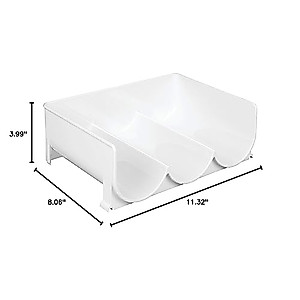 InterDesign Stackable Wine Holder for Kitchen Cabinet, Countertops - Holds 3 Bottles, White