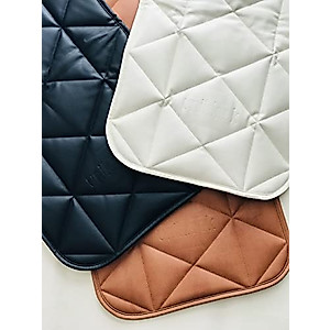 Padded Vegan Leather Portable Changing pad Mat | Play mat Baby Toddler Infant by Uniklook | Reversible | Tummy Time Mat Play Time | Waterproof Baby Infant Floor Mat 16”x30” (Rectangular, Cream)